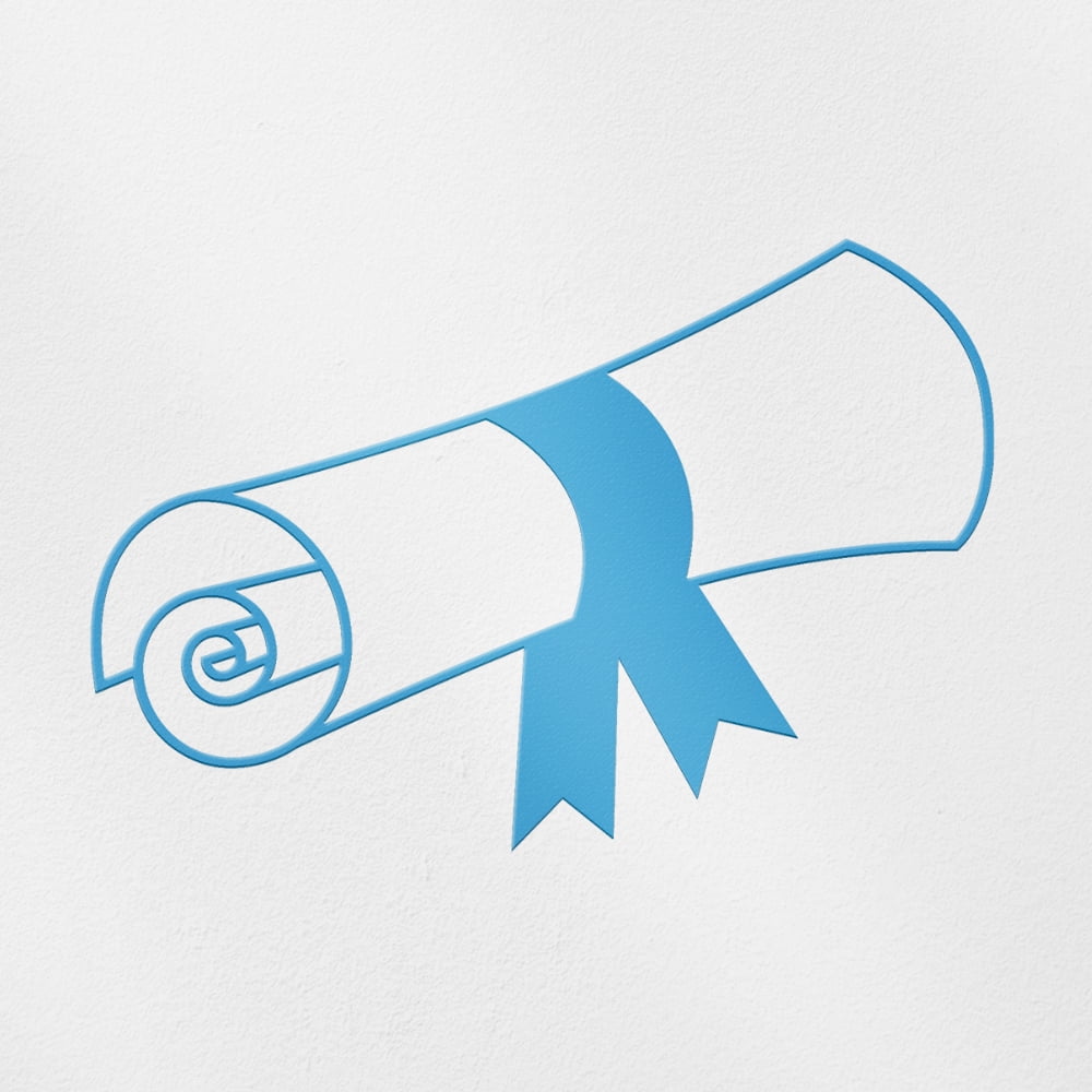 Transparent Decal Stickers Of Graduation Diploma (Azure Blue) Premium ...