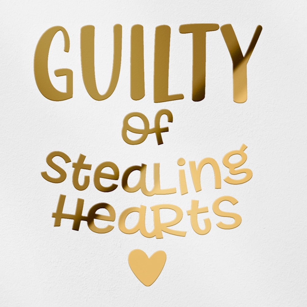 Transparent Decal Stickers Of Guilty Of Stealing Hearts (Metallic Gold ...