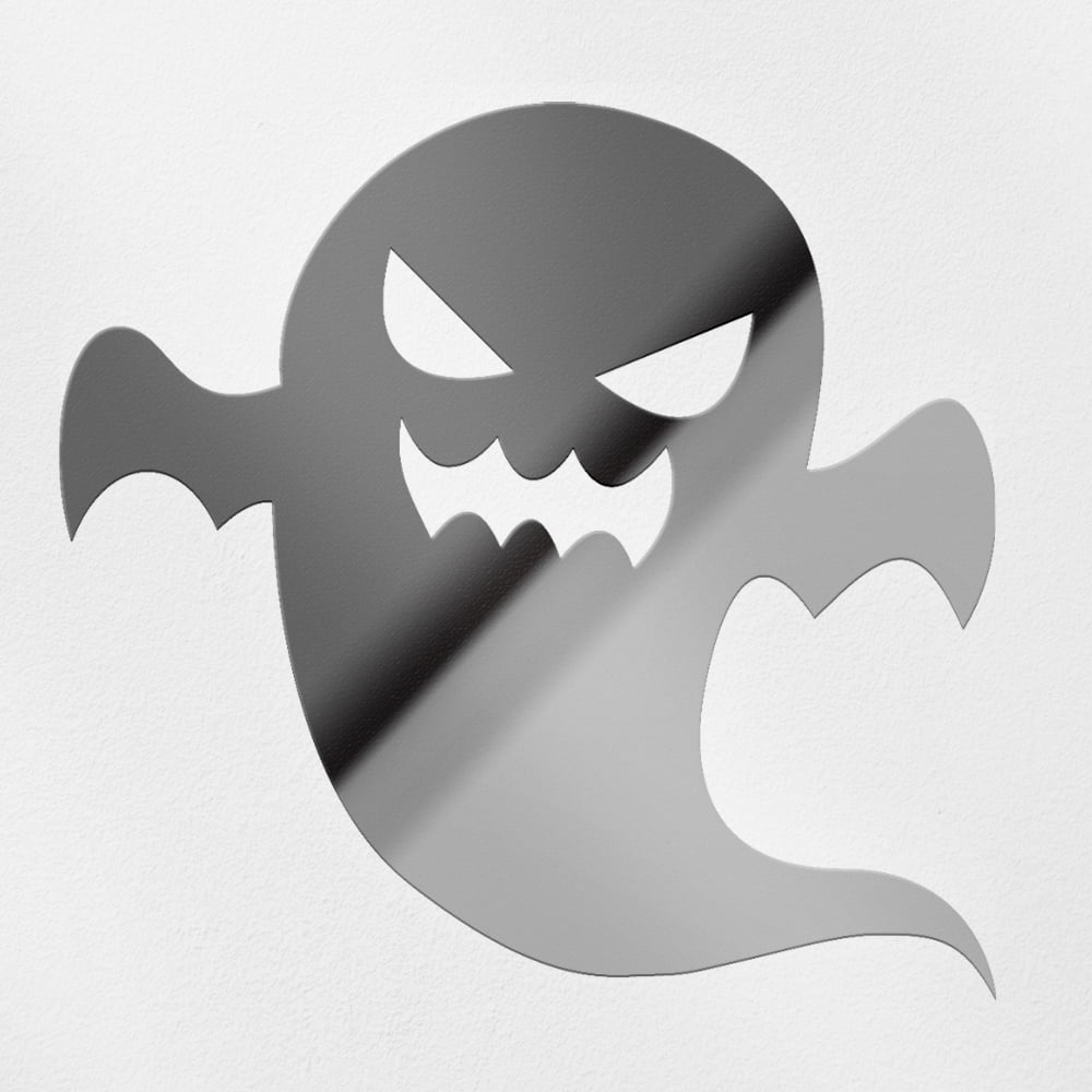 Transparent Decal Stickers Of Halloween Ghost (Metallic Silver) Premium ...