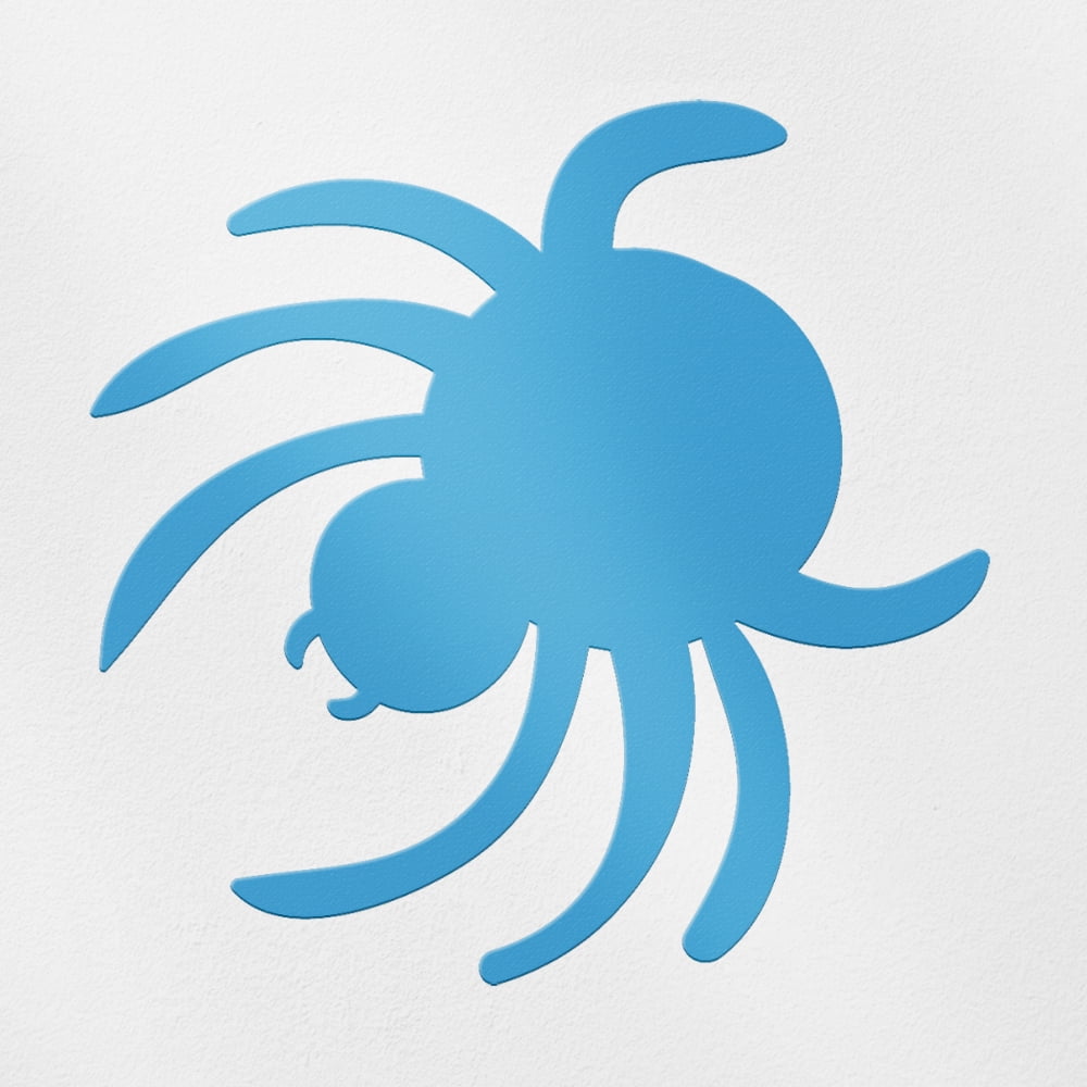 Transparent Decal Stickers Of Halloween Spider (Azure Blue) Premium ...