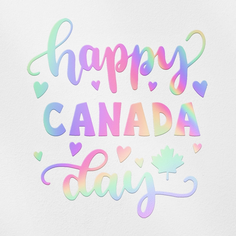 Transparent Decal Stickers Of Happy Canada Day (Hologram) Premium ...