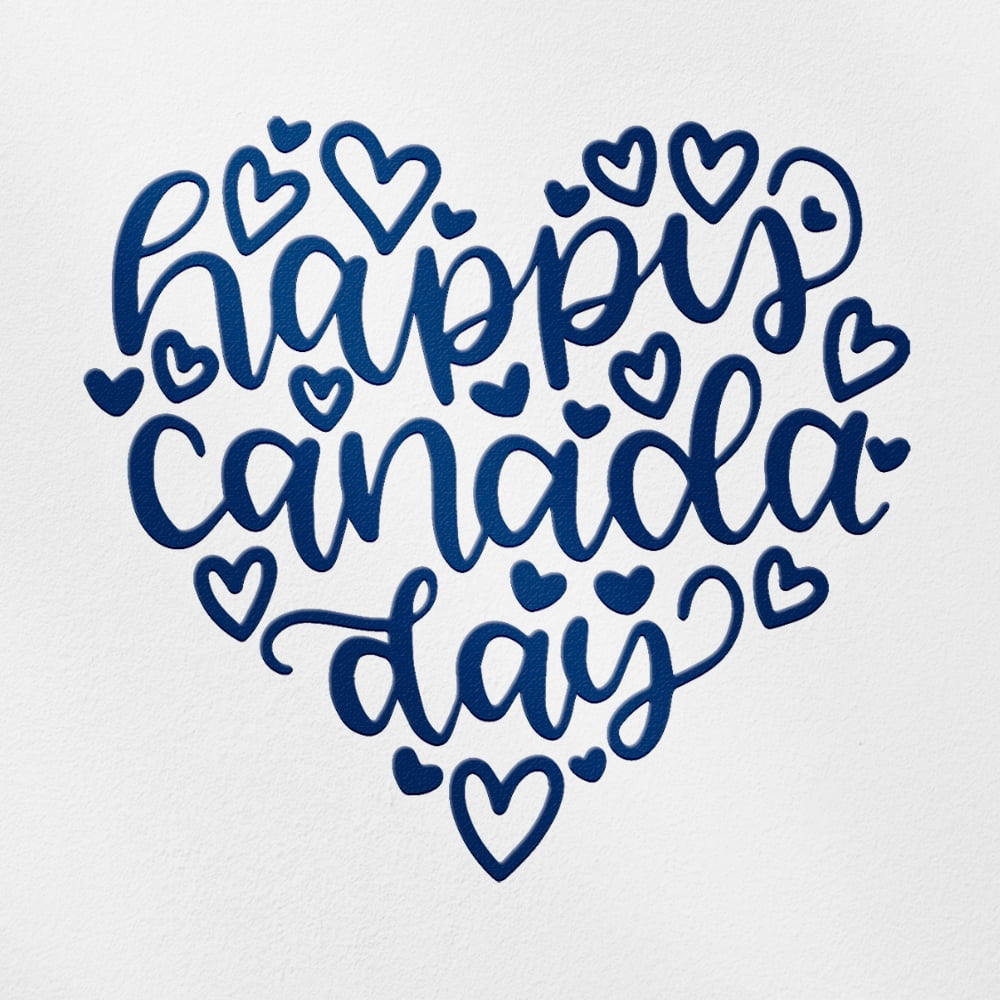 Transparent Decal Stickers Of Happy Canada Day (Navy Blue) Premium ...