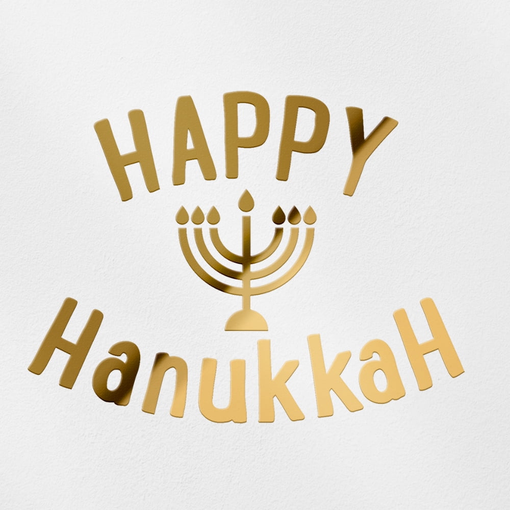 Transparent Decal Stickers Of Happy Hanukkah (Metallic Gold) Premium ...