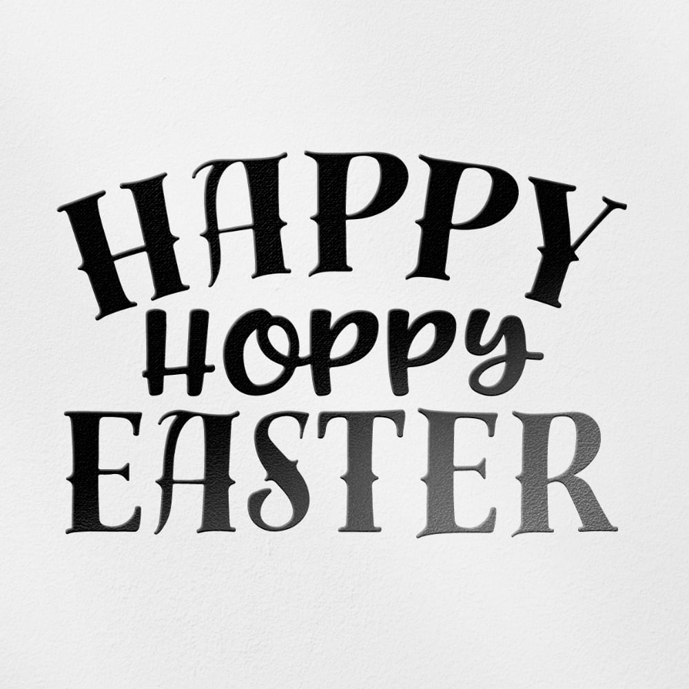 Transparent Decal Stickers Of Happy Hoppy Easter (Black) Premium ...