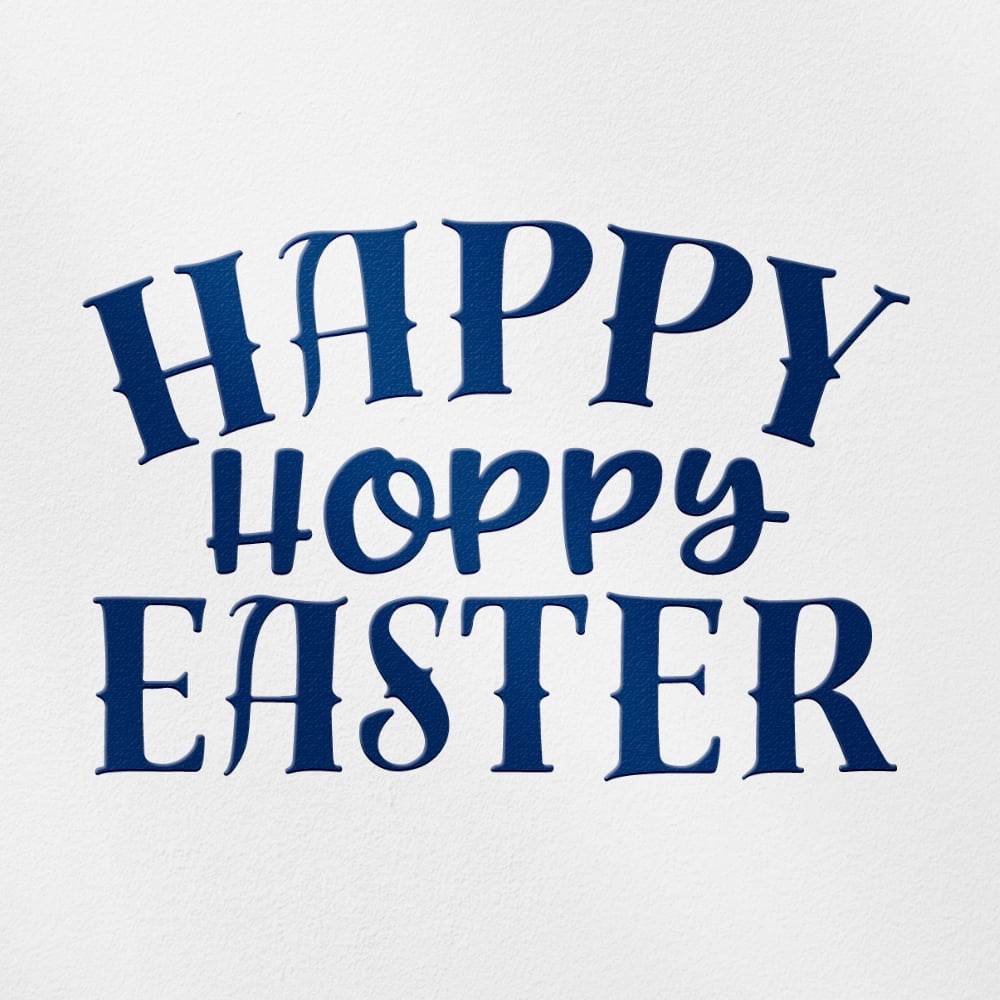 Transparent Decal Stickers Of Happy Hoppy Easter (Navy Blue) Premium ...