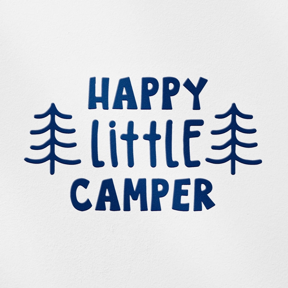 Transparent Decal Stickers Of Happy Little Camper (Navy Blue) Premium ...