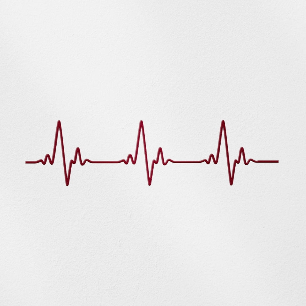 Transparent Decal Stickers Of Heartbeat (Burgundy) Premium Waterproof ...
