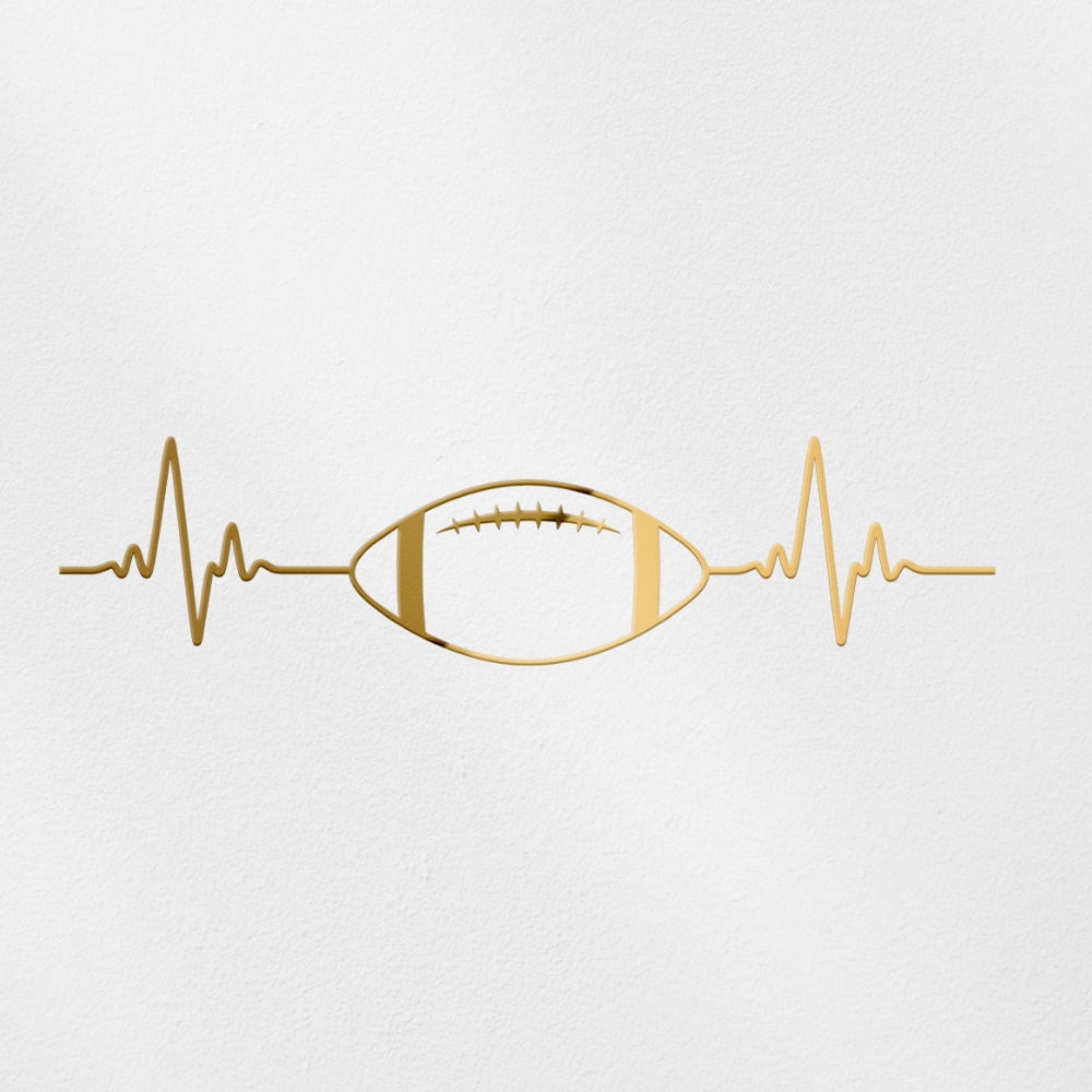 Transparent Decal Stickers Of Heartbeat Football (Metallic Gold ...