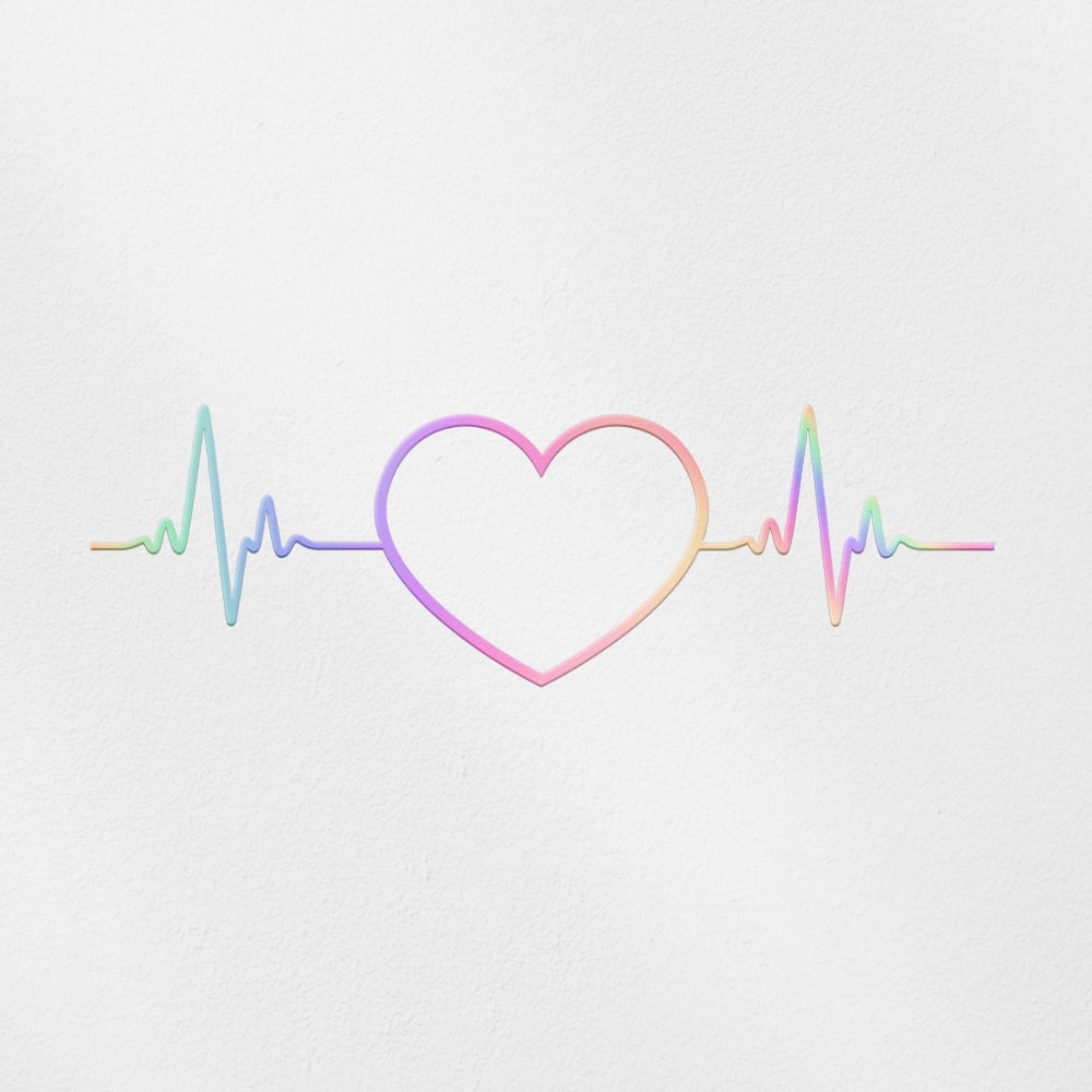 Transparent Decal Stickers Of Heartbeat Love (Hologram) Premium ...