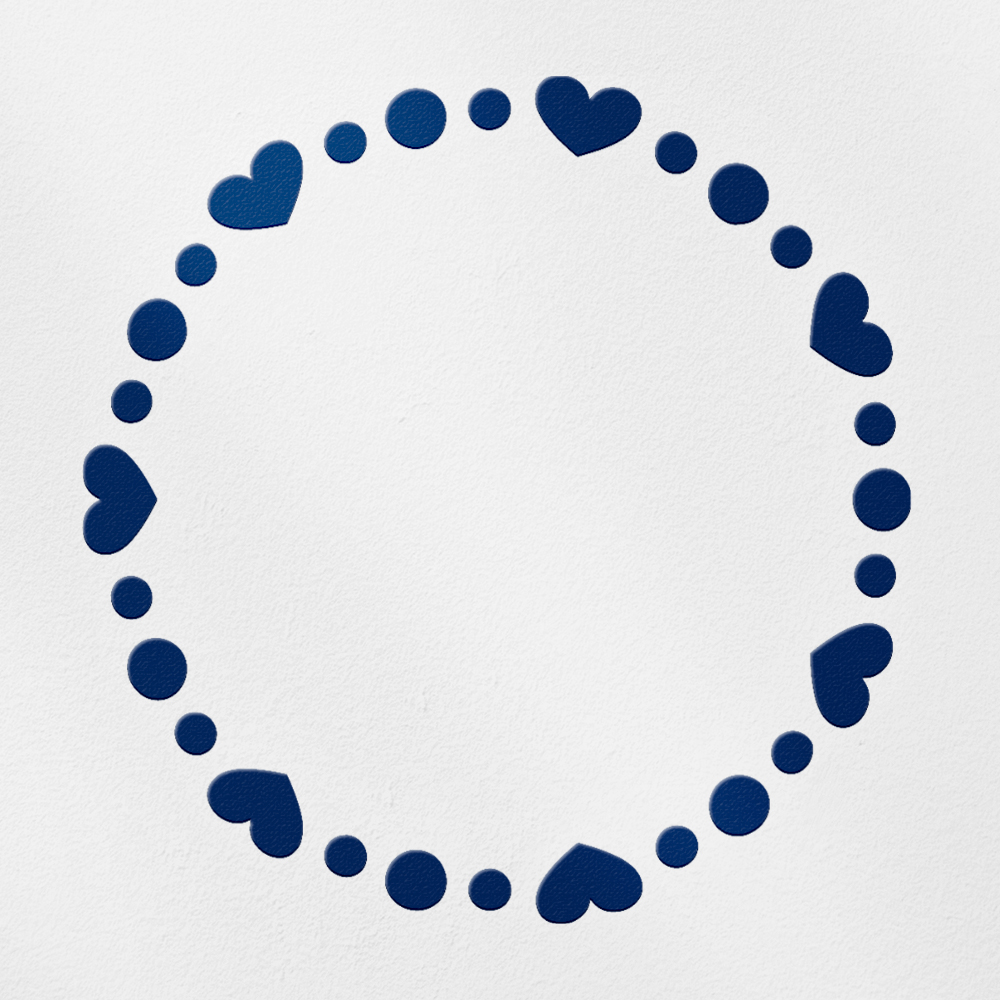 Transparent Decal Stickers Of Hearts Frames (Navy Blue) Premium ...