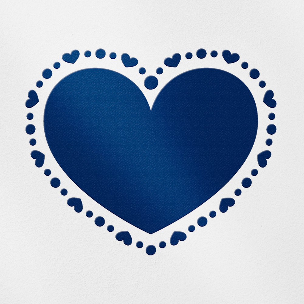 Transparent Decal Stickers Of Hearts Frames (Navy Blue) Premium ...