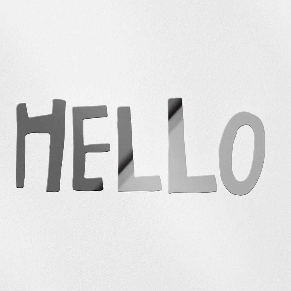 Transparent Decal Stickers Of Hello (Metallic Silver) Premium ...