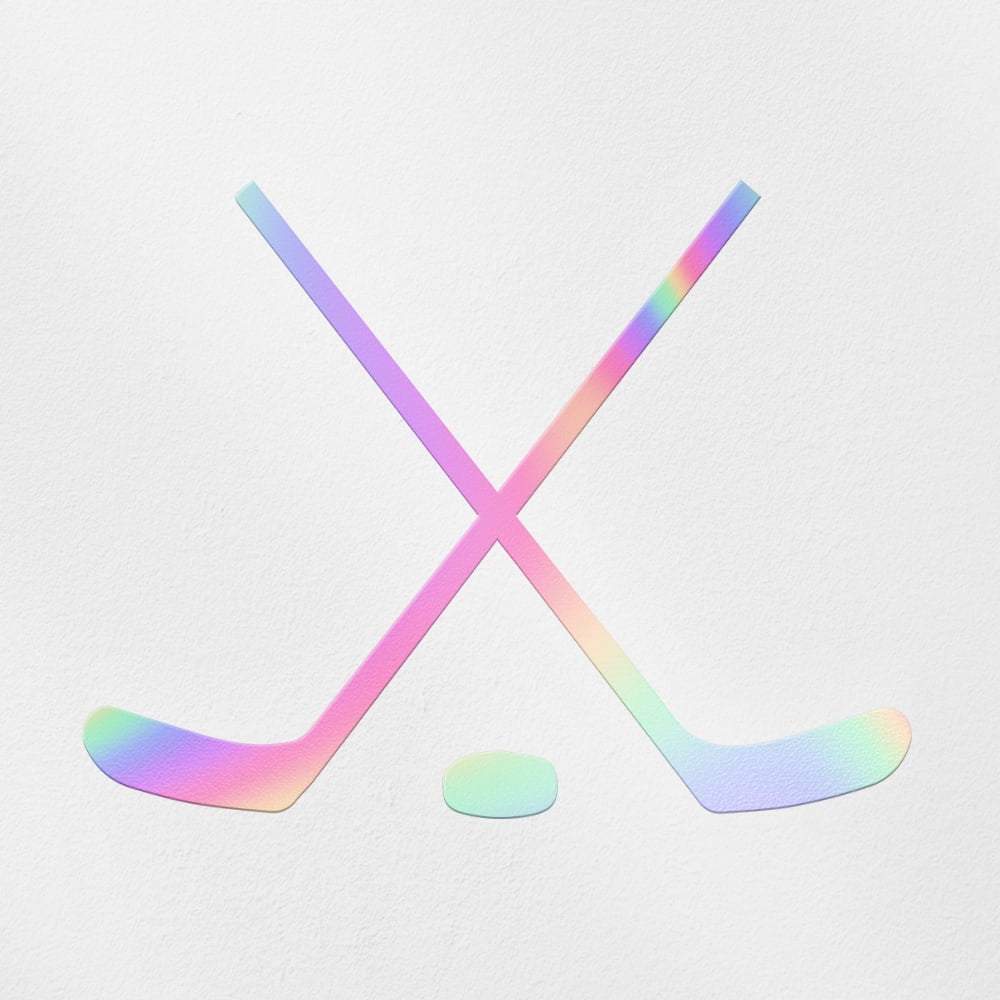 Transparent Decal Stickers Of Hockey Sticks (Hologram) Premium ...