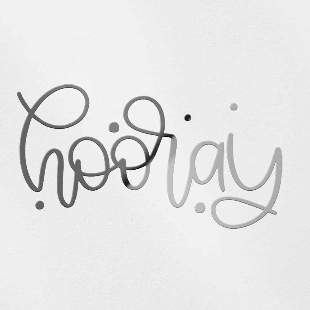 Transparent Decal Stickers Of Hooray (Metallic Silver) Premium ...