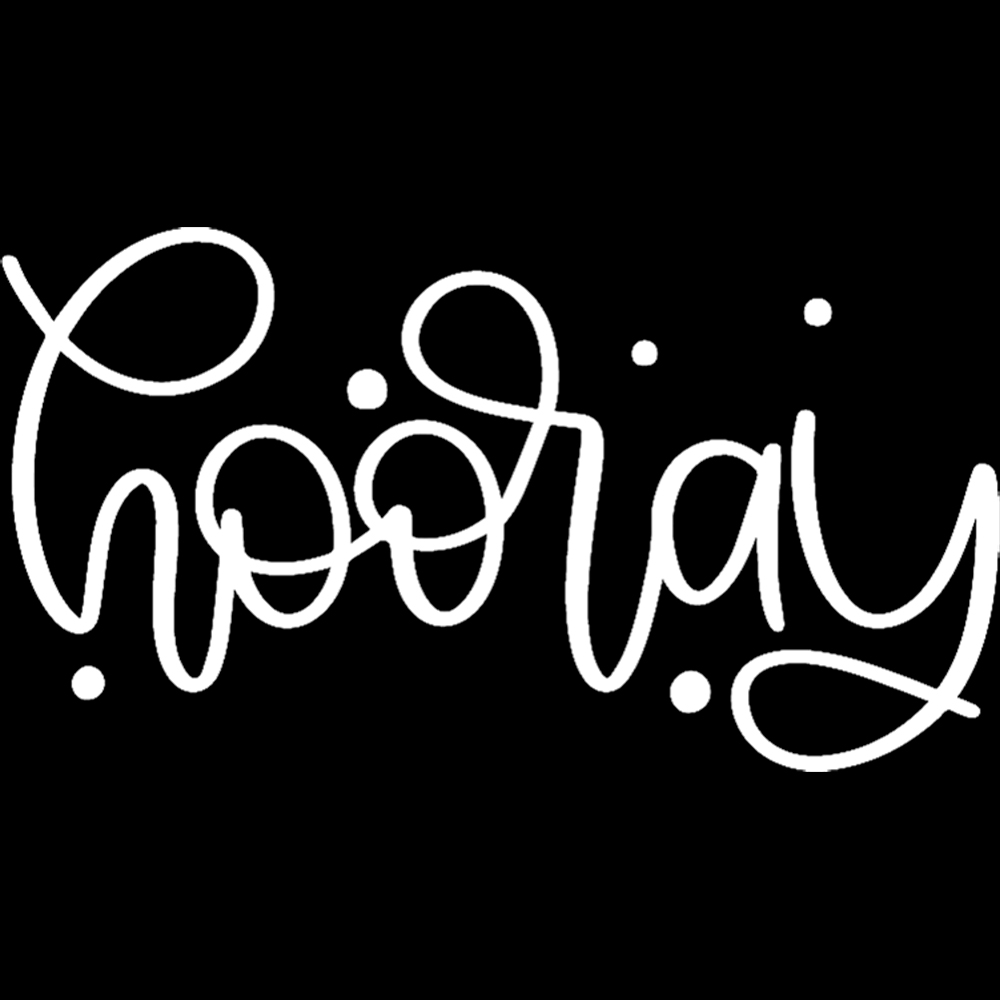 Transparent Decal Stickers Of Hooray (White) Premium Waterproof Vinyl ...