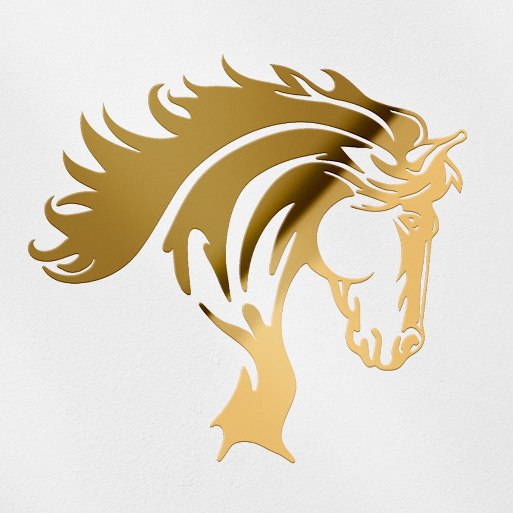 Transparent Decal Stickers Of Horses (Metallic Gold) Premium Waterproof ...