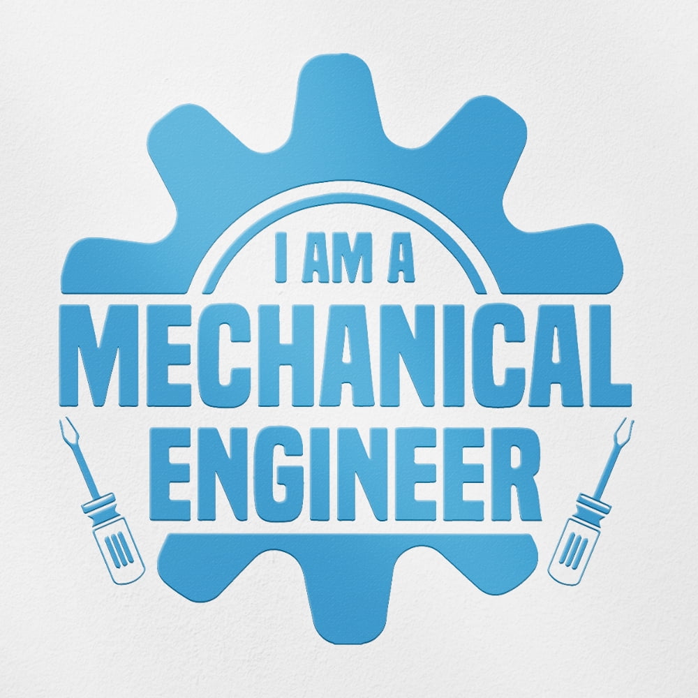 Transparent Decal Stickers Of I Am A Mechanical Engineer (Azure Blue ...