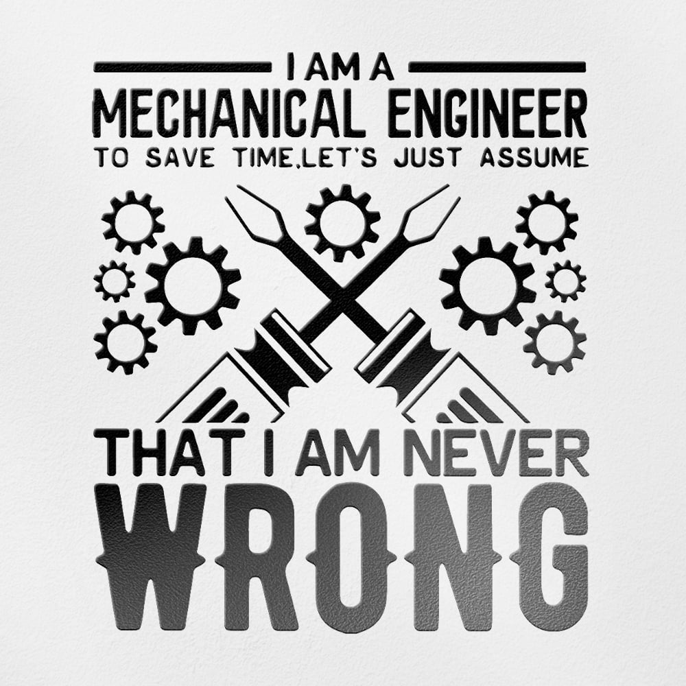 Transparent Decal Stickers Of I Am A Mechanical Engineer (Black ...