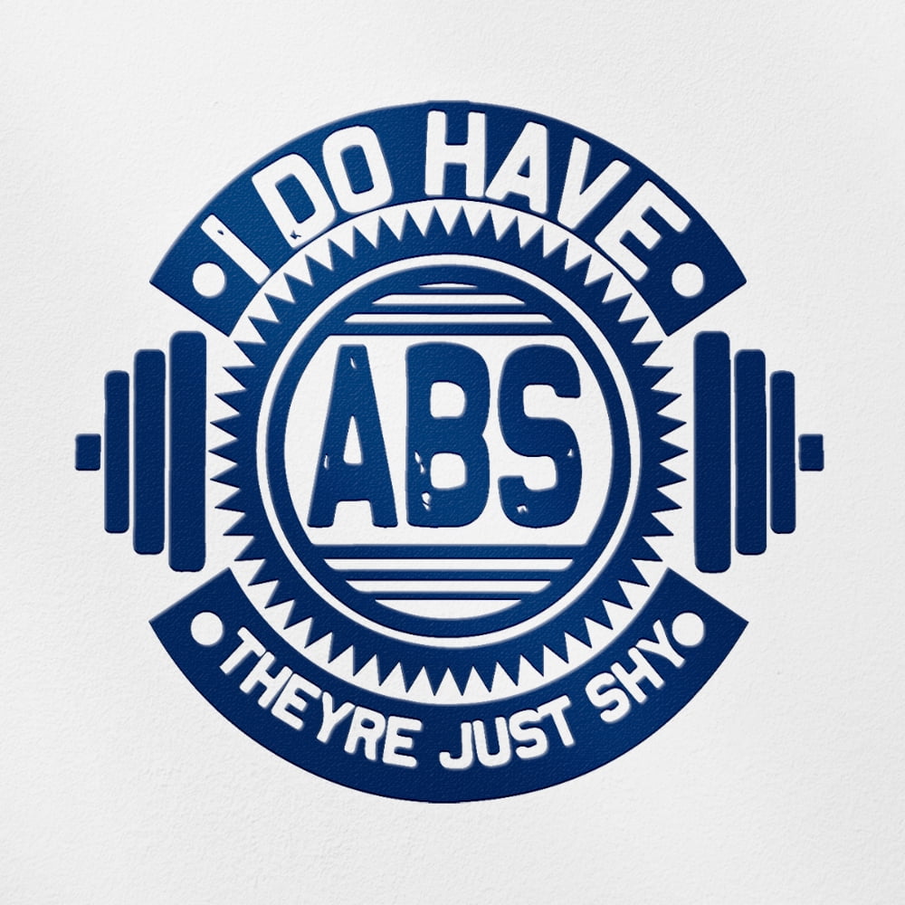 Transparent Decal Stickers Of I Do Have Abs Theyre Just Shy (Navy Blue ...