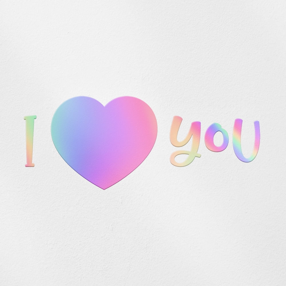 Transparent Decal Stickers Of I Heart You (Hologram) Premium Waterproof ...
