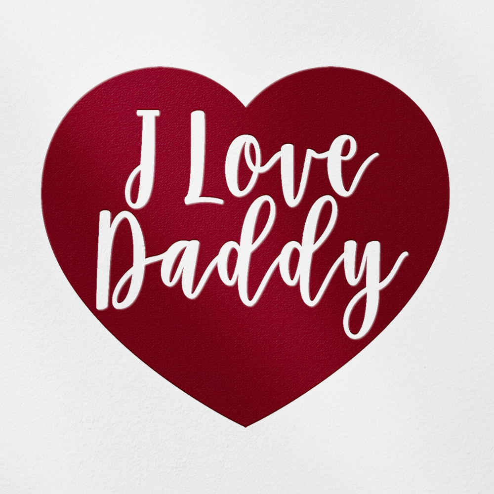 Transparent Decal Stickers Of I Love Daddy (Burgundy) Premium ...