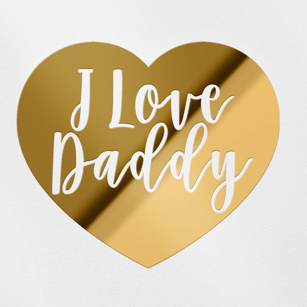 Transparent Decal Stickers Of I Love Daddy (Metallic Gold) Premium ...