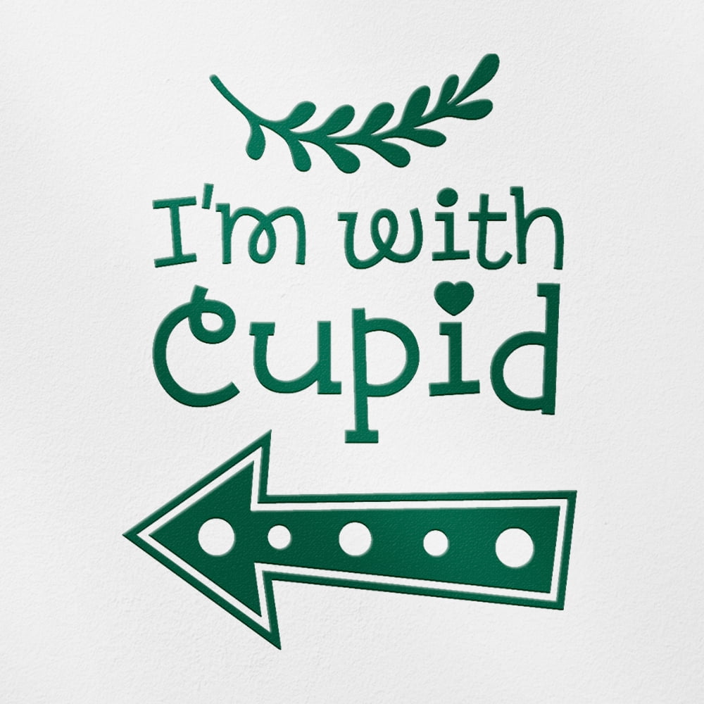 Transparent Decal Stickers Of I'M With Cupid (Green) Premium Waterproof ...