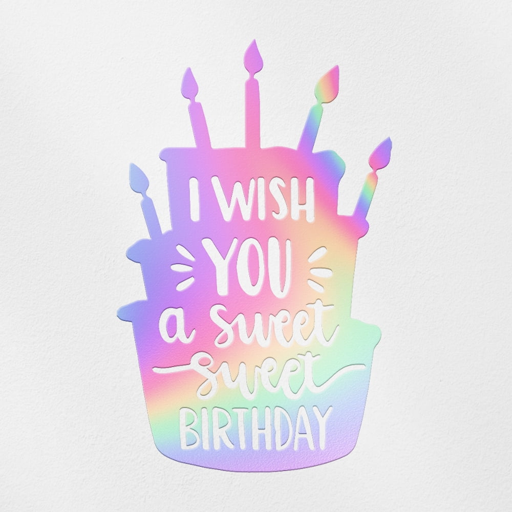 Transparent Decal Stickers Of I Wish You A Sweet Sweet Bithday ...