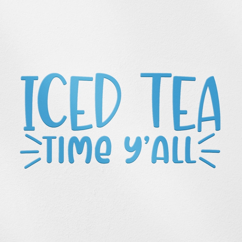 Transparent Decal Stickers Of Iced Tea Time Y All (Azure Blue) Premium ...