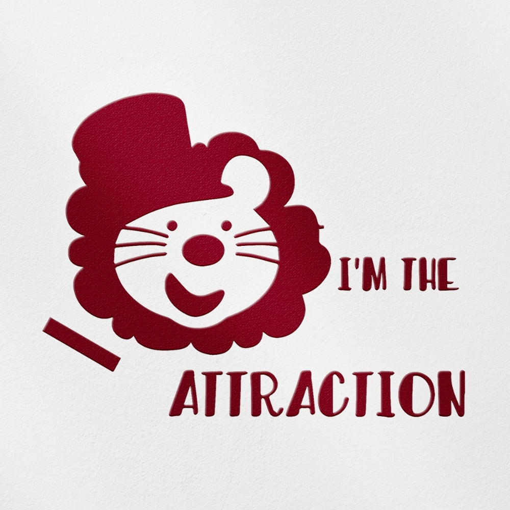 Transparent Decal Stickers Of Im The Attraction (Burgundy) Premium ...