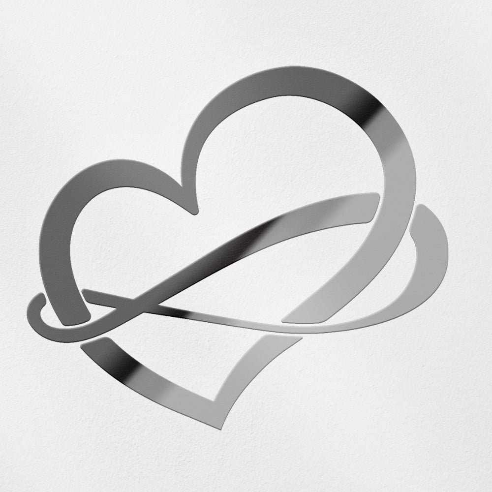 Transparent Decal Stickers Of Infinite Heart Love (Metallic Silver ...