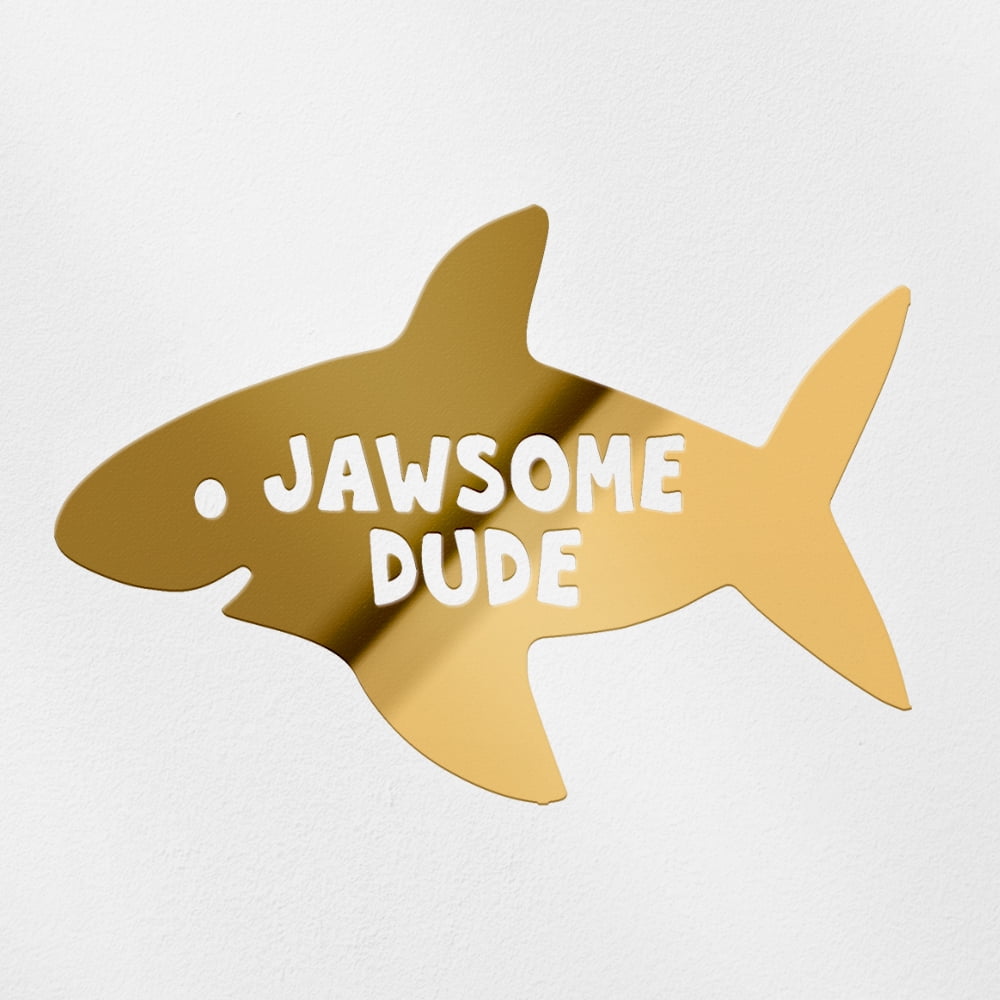 Transparent Decal Stickers Of Jawsome Dude (Metallic Gold) Premium ...