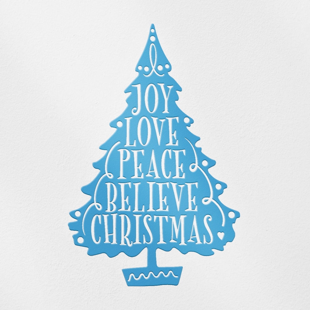 Transparent Decal Stickers Of Joy Love Peace Believe Christmas (Azure ...