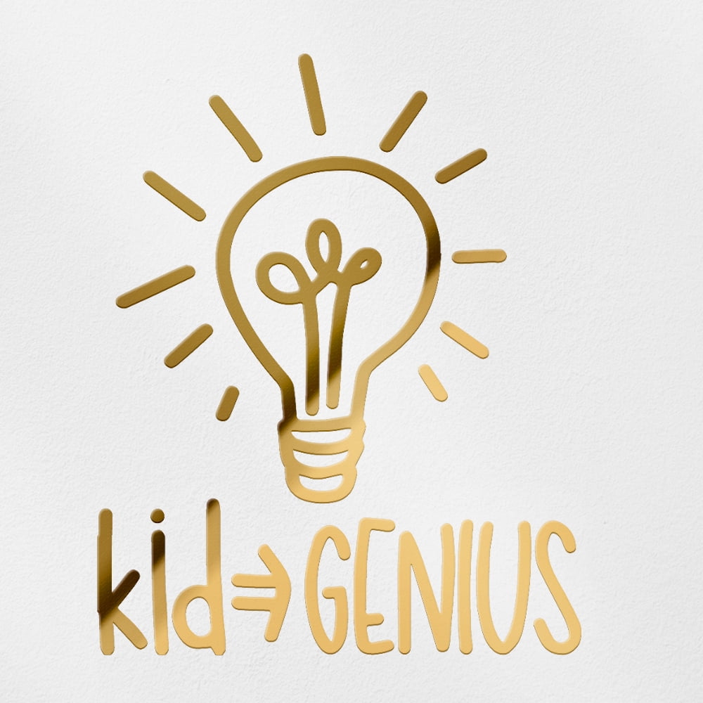 Transparent Decal Stickers Of Kid Genius (Metallic Gold) Premium ...