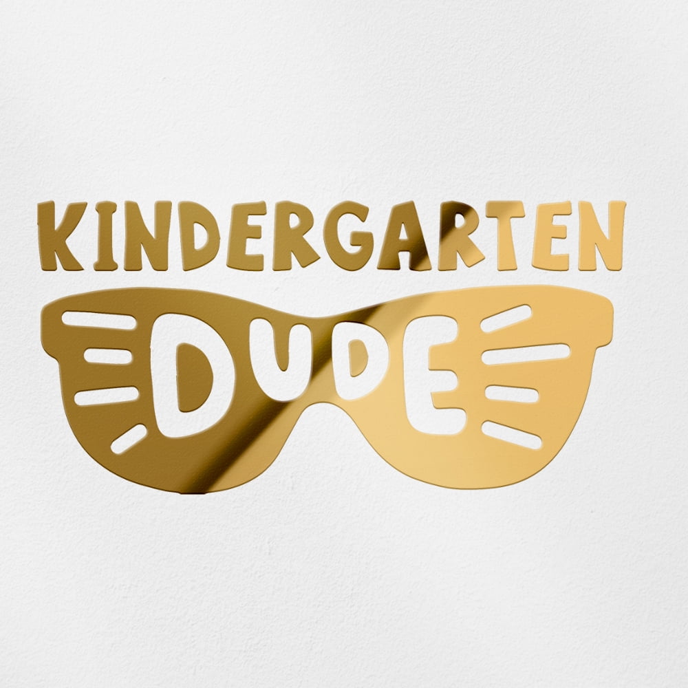 Transparent Decal Stickers Of Kindergarten Dude (Metallic Gold) Premium ...