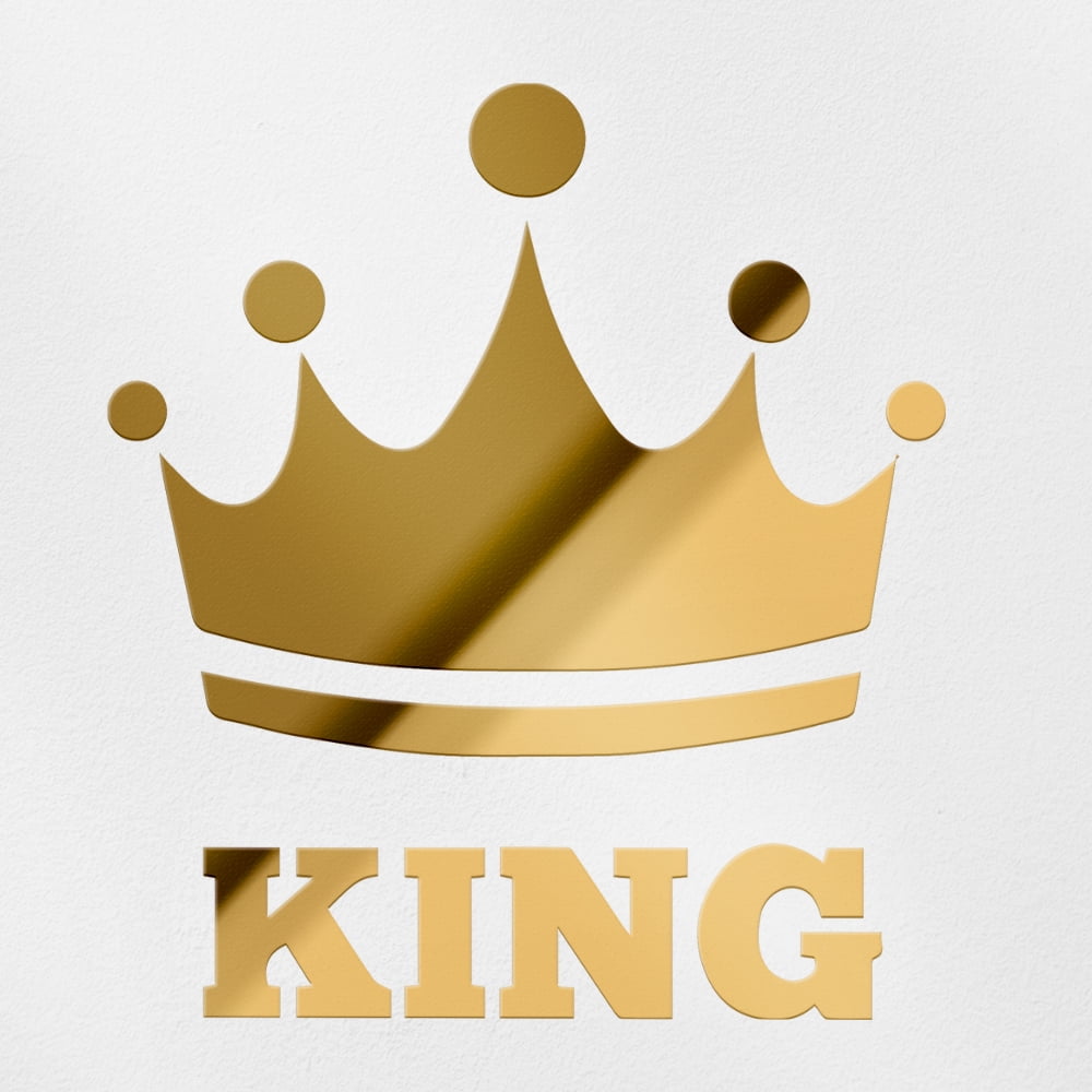 Transparent Decal Stickers Of King Crown (Metallic Gold) Premium ...