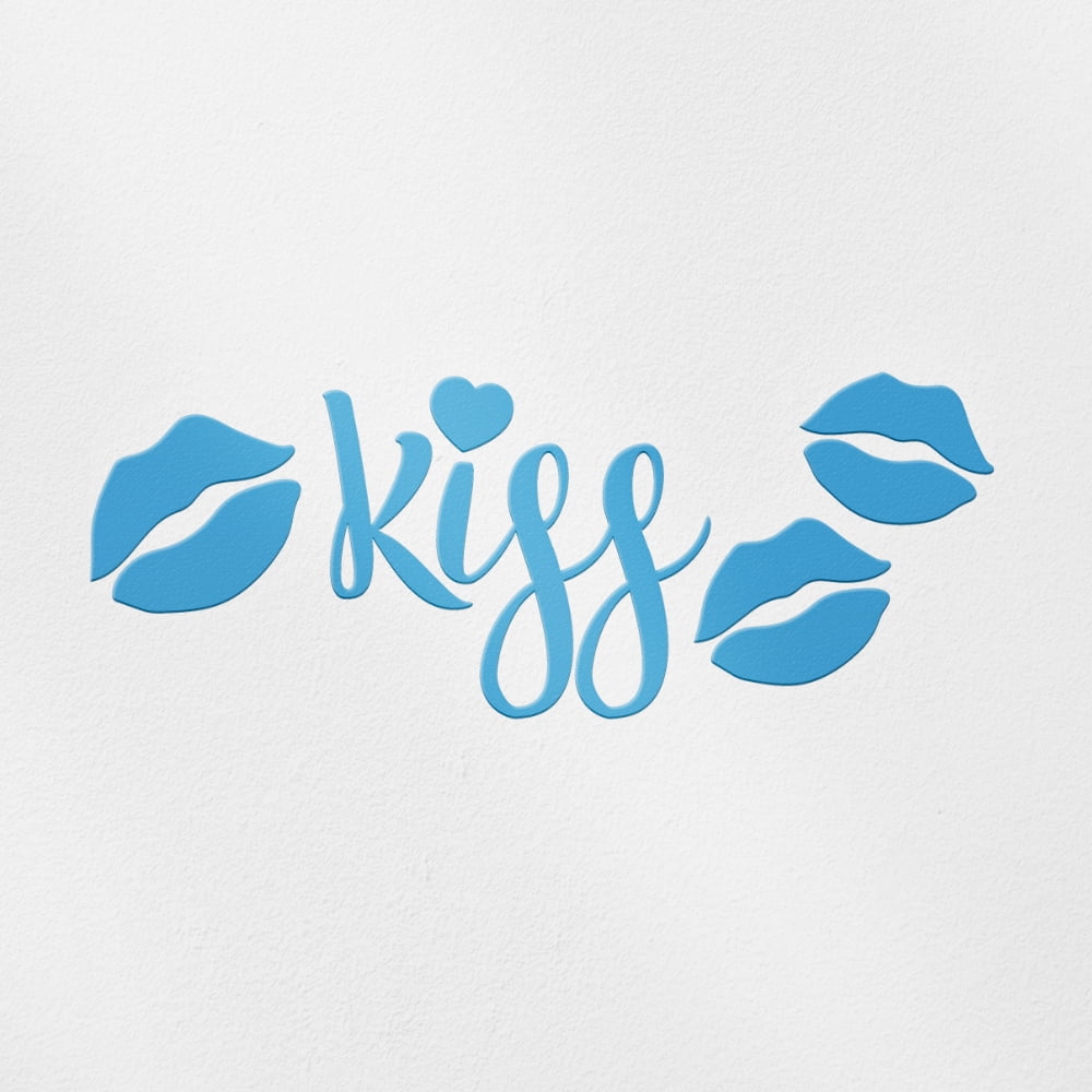 Transparent Decal Stickers Of Kiss (Azure Blue) Premium Waterproof ...