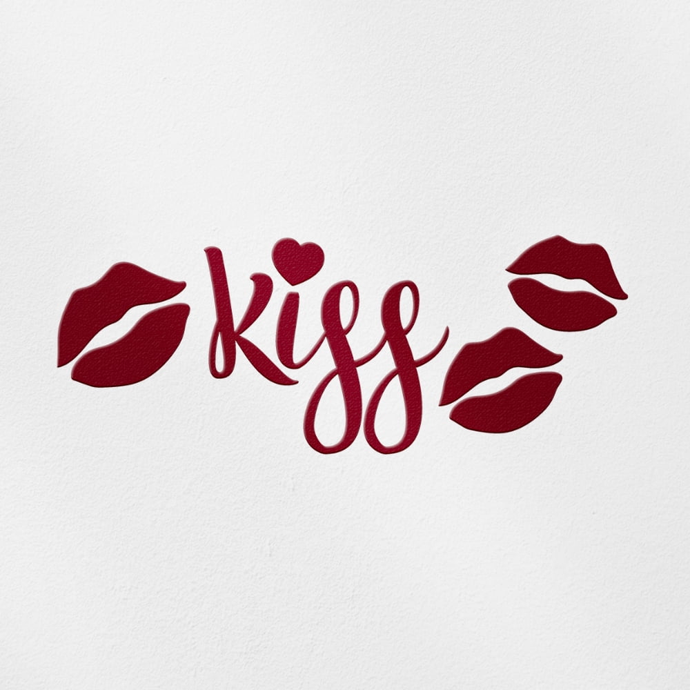 Transparent Decal Stickers Of Kiss (Burgundy) Premium Waterproof Vinyl ...