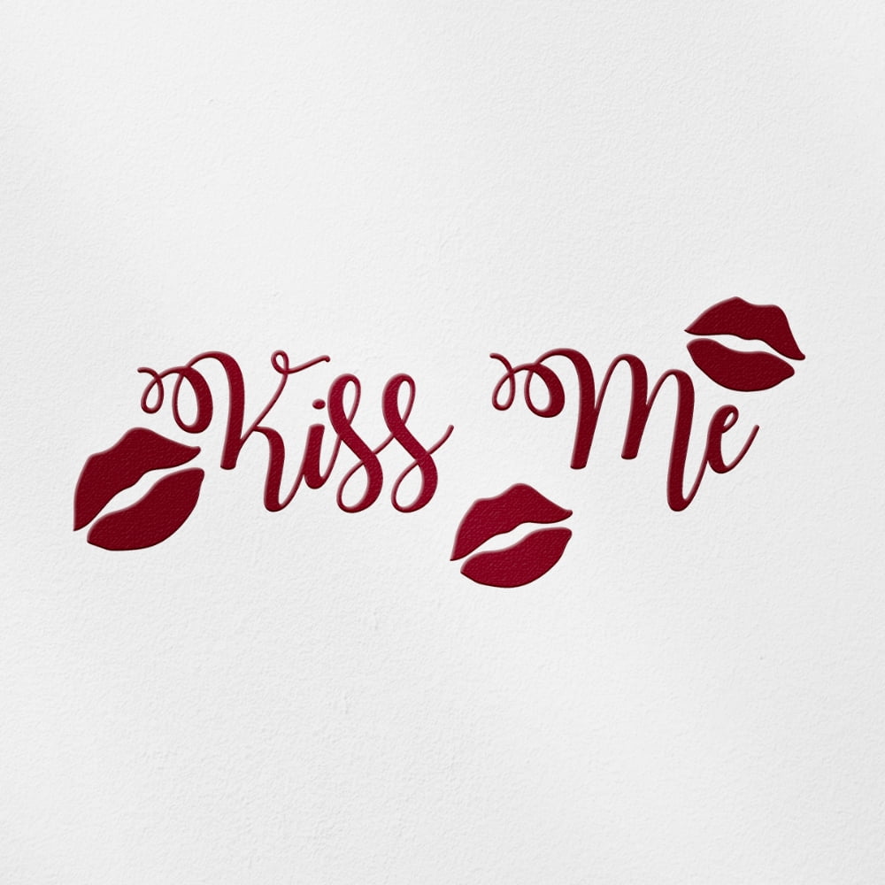 Transparent Decal Stickers Of Kiss Me (Burgundy) Premium Waterproof ...