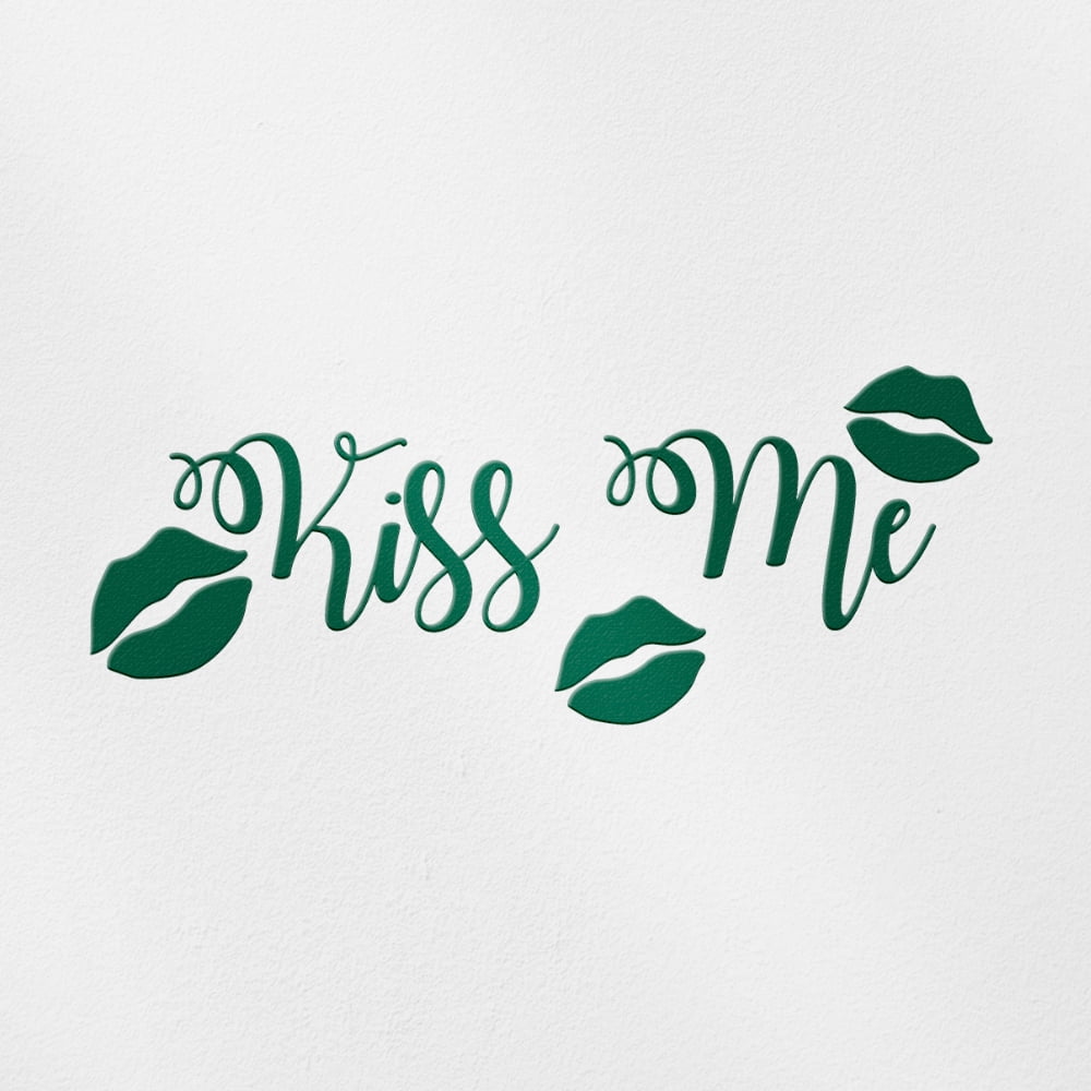 Transparent Decal Stickers Of Kiss Me (Green) Premium Waterproof Vinyl ...