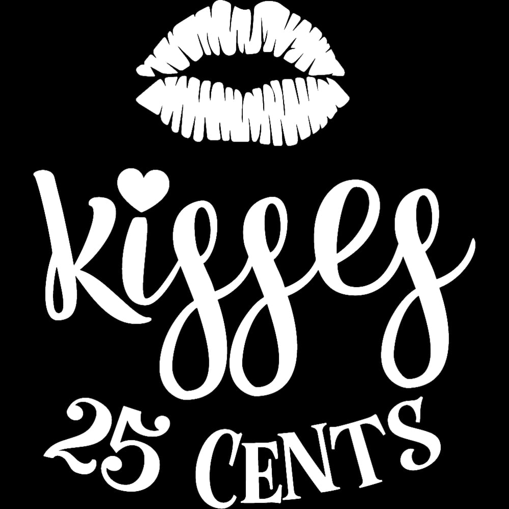 Transparent Decal Stickers Of Kisses 25 Cents (White) Premium ...