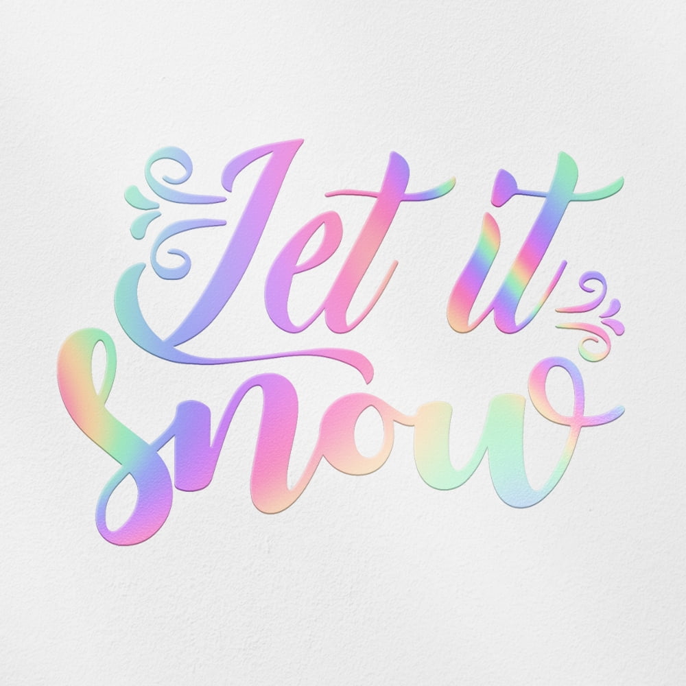 Transparent Decal Stickers Of Let It Snow Svg (Hologram) Premium ...