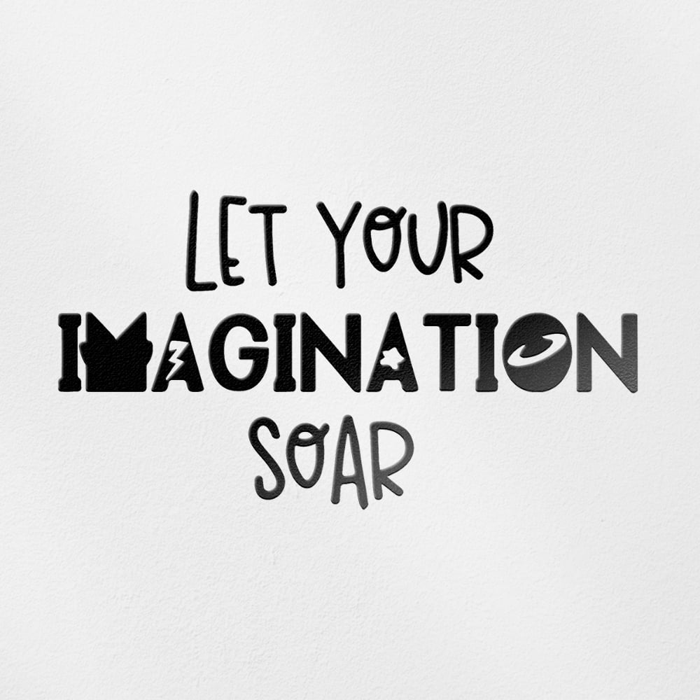 Transparent Decal Stickers Of Let Your Imagination Soar (Black) Premium ...