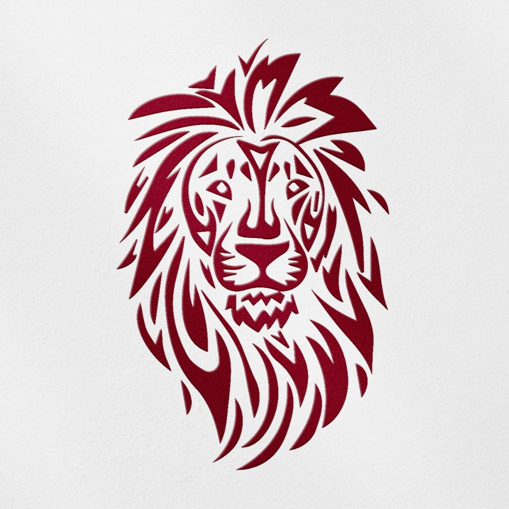 Transparent Decal Stickers Of Lion (Burgundy) Premium Waterproof Vinyl ...
