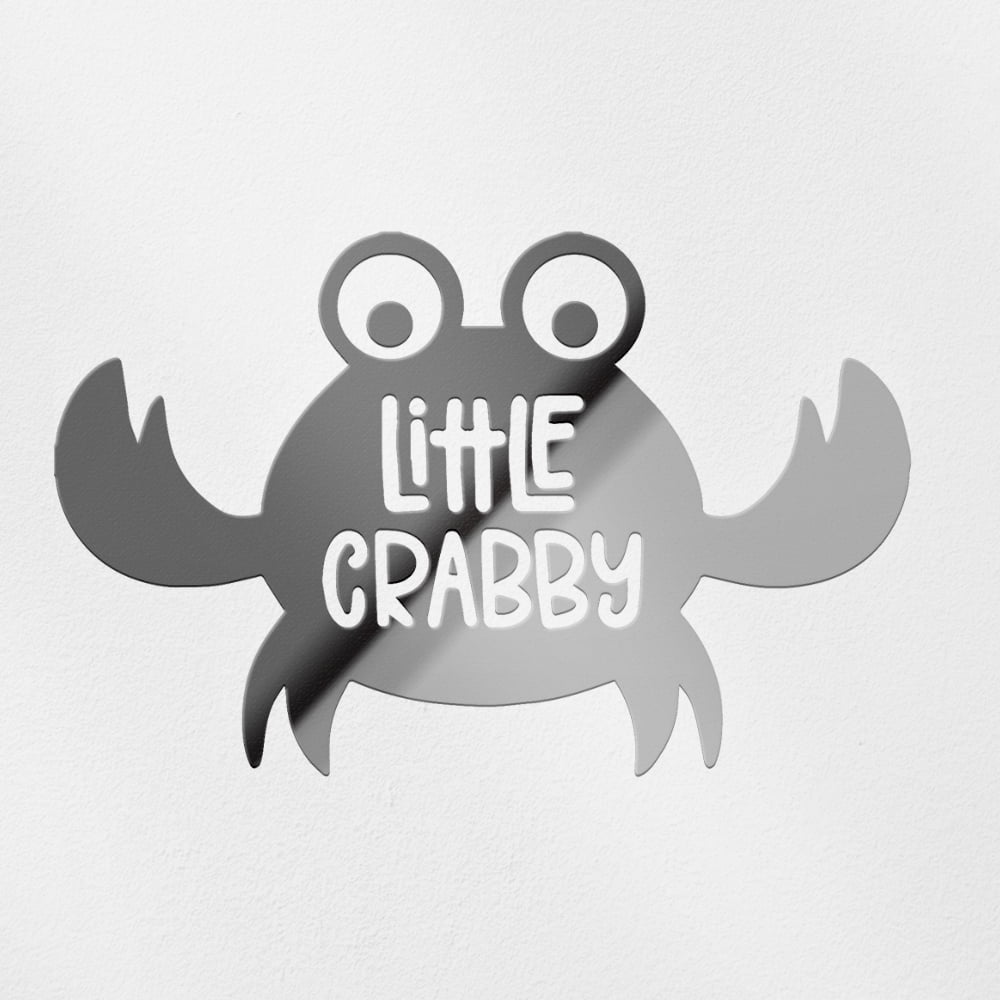 Transparent Decal Stickers Of Little Crabby (Metallic Silver) Premium ...