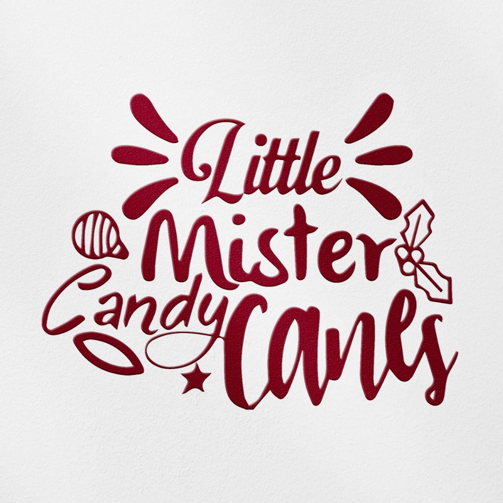 Transparent Decal Stickers Of Little Mister Candy Canes (Burgundy ...