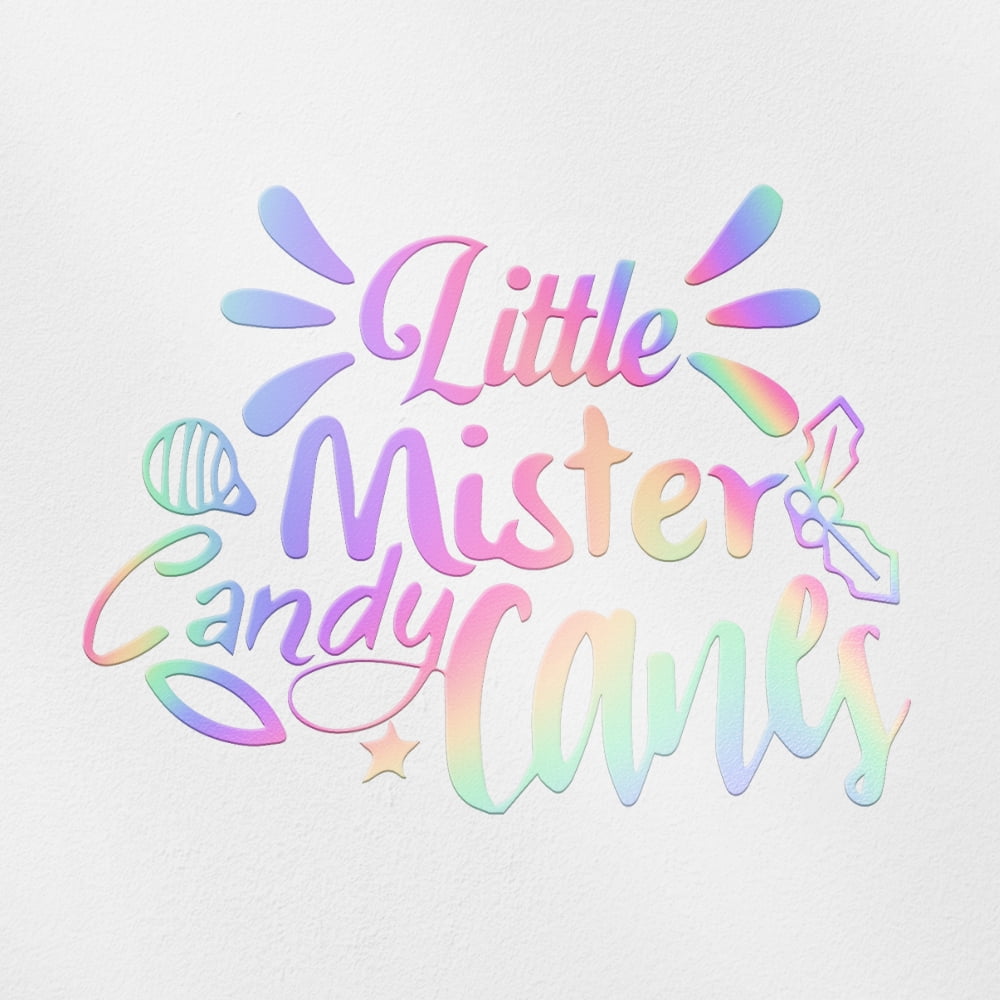 Transparent Decal Stickers Of Little Mister Candy Canes (Hologram ...