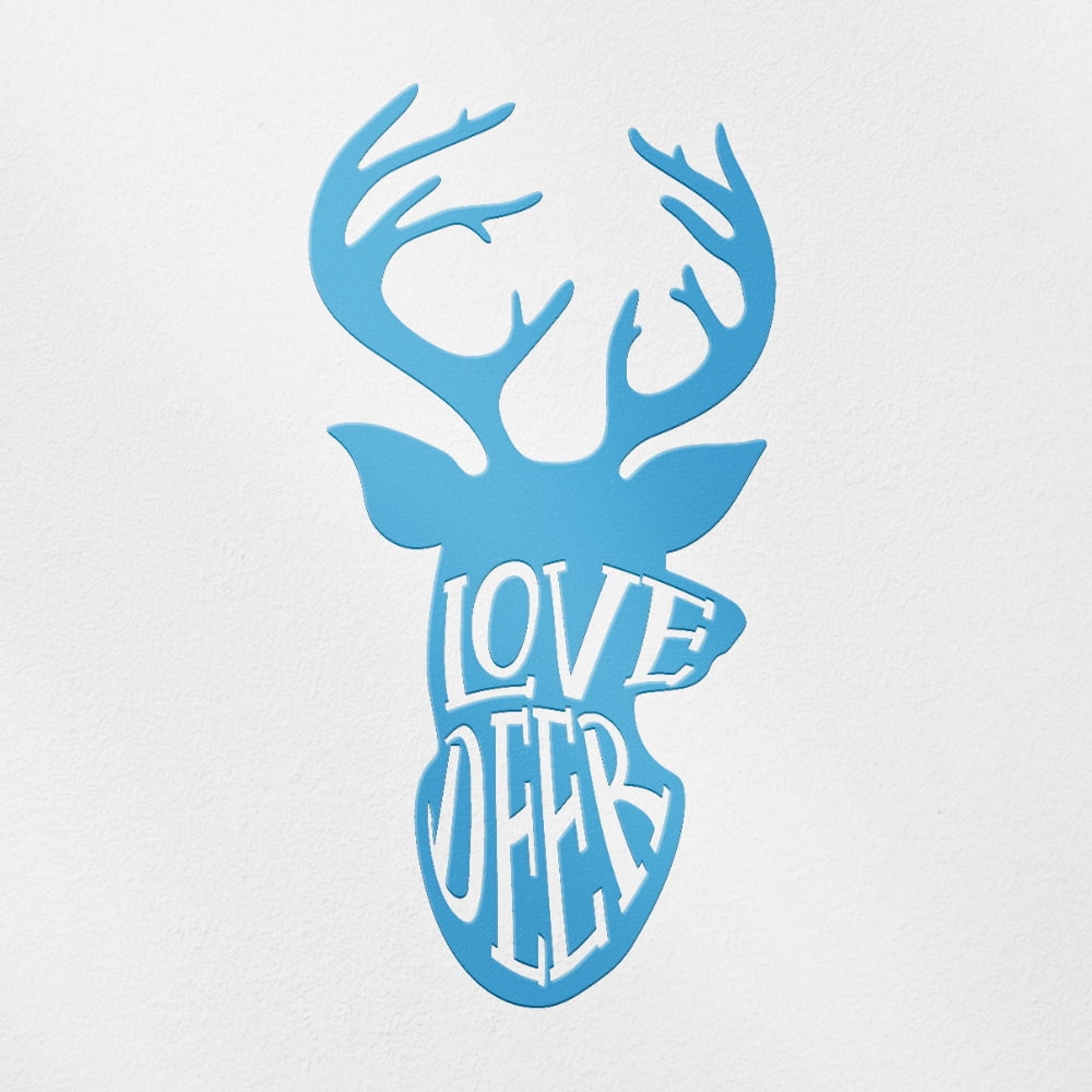 Transparent Decal Stickers Of Love Deer (Azure Blue) Premium Waterproof ...
