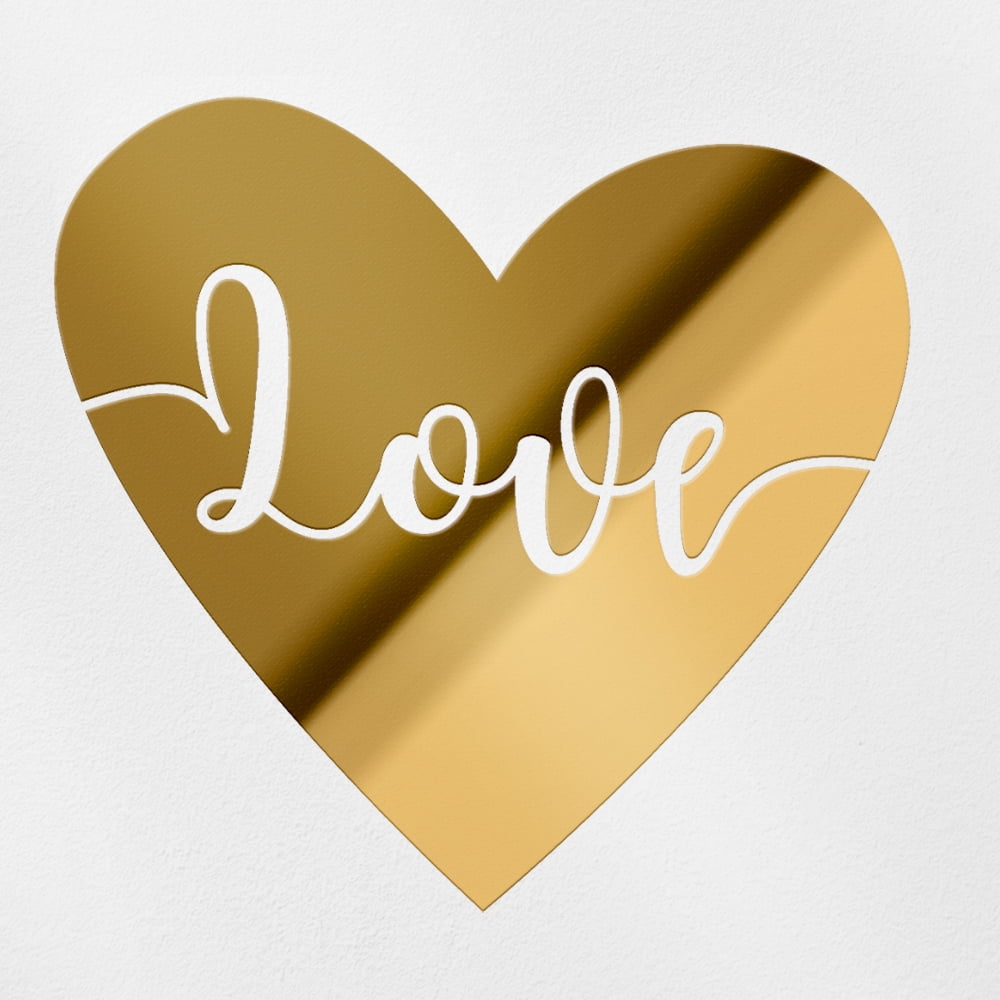 Transparent Decal Stickers Of Love (Metallic Gold) Premium Waterproof ...