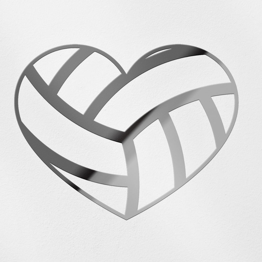 Transparent Decal Stickers Of Love Volleyball (Metallic Silver) Premium ...